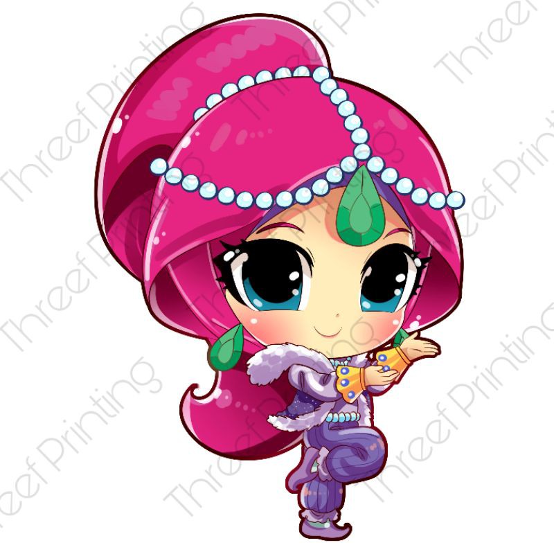 Shimmer and Shine chibi Muslimah version heat transfer sticker/ iron on ...