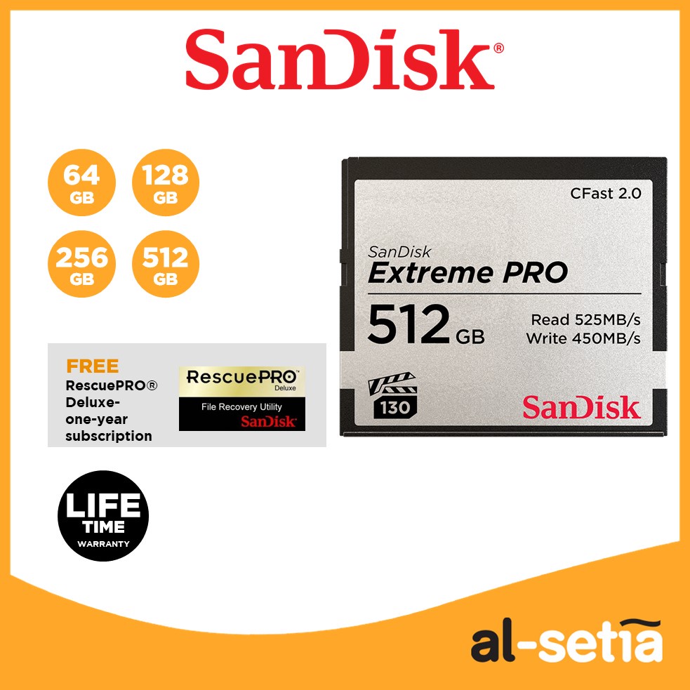 SanDisk Extreme Pro CFast 2.0 Card (64GB/128GB/256GB) (525MB/s) CF Card Memory Card | Shopee ...