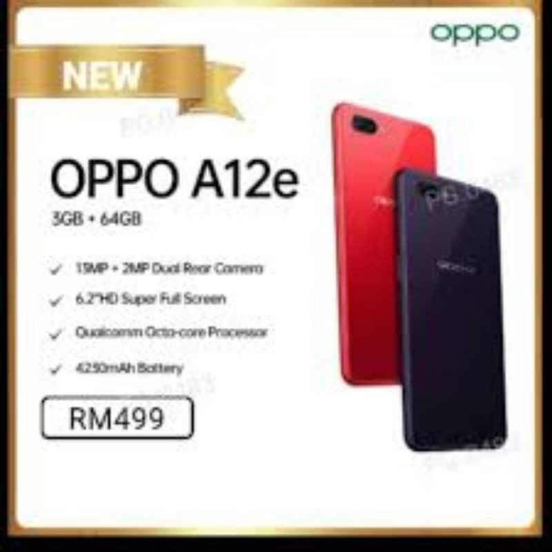 🔥READY STOCK🔥OPPO A12e 3+64GB RAM ORIGINAL MALAYSIA | Shopee Malaysia