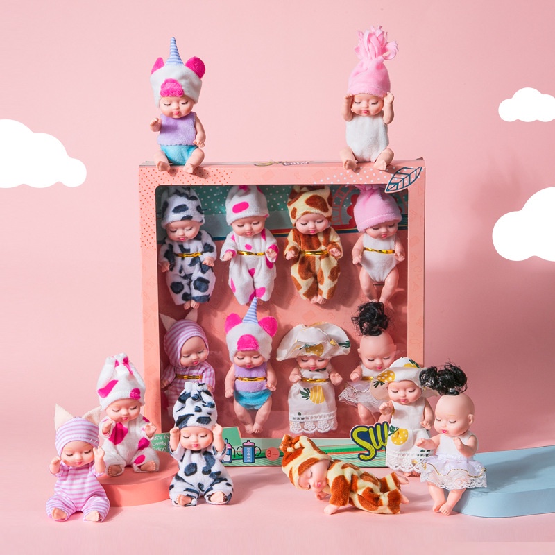 11cm Simulation Rebirth Baby Doll Toys Mini Cute Sleeping Baby | Shopee ...