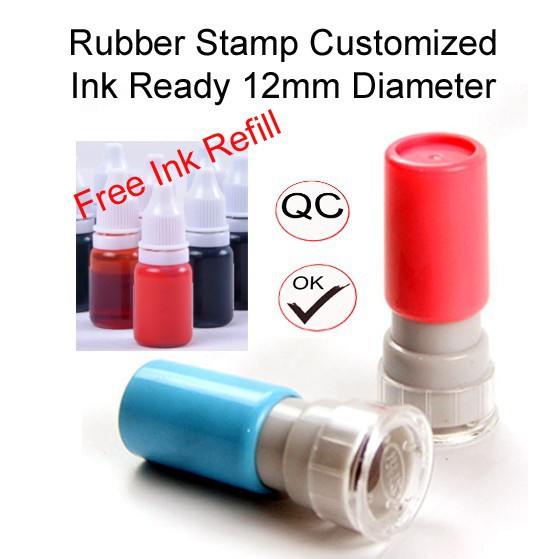 Company Stamp Super Small Round 12mm (Customized Ink Ready) | Shopee ...