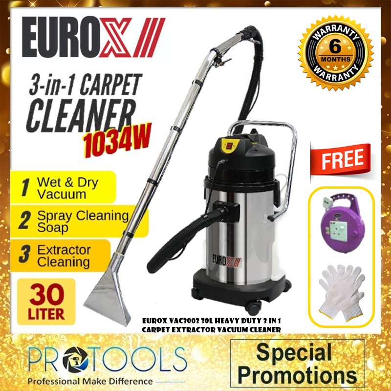 Eurox VAC3002 20L / VAC3003 30L Industrial Multifunctional Carpet ...