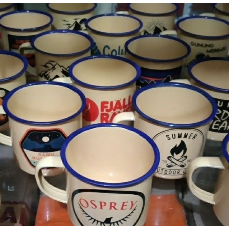 Custom Enamel Cup Mug with custom image | Shopee Malaysia