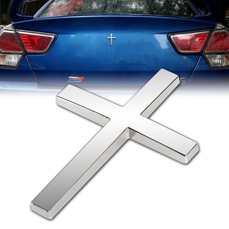 3D Metal Christian Cross Car Side Body Trunk Emblem Badge Sticker Decal ...