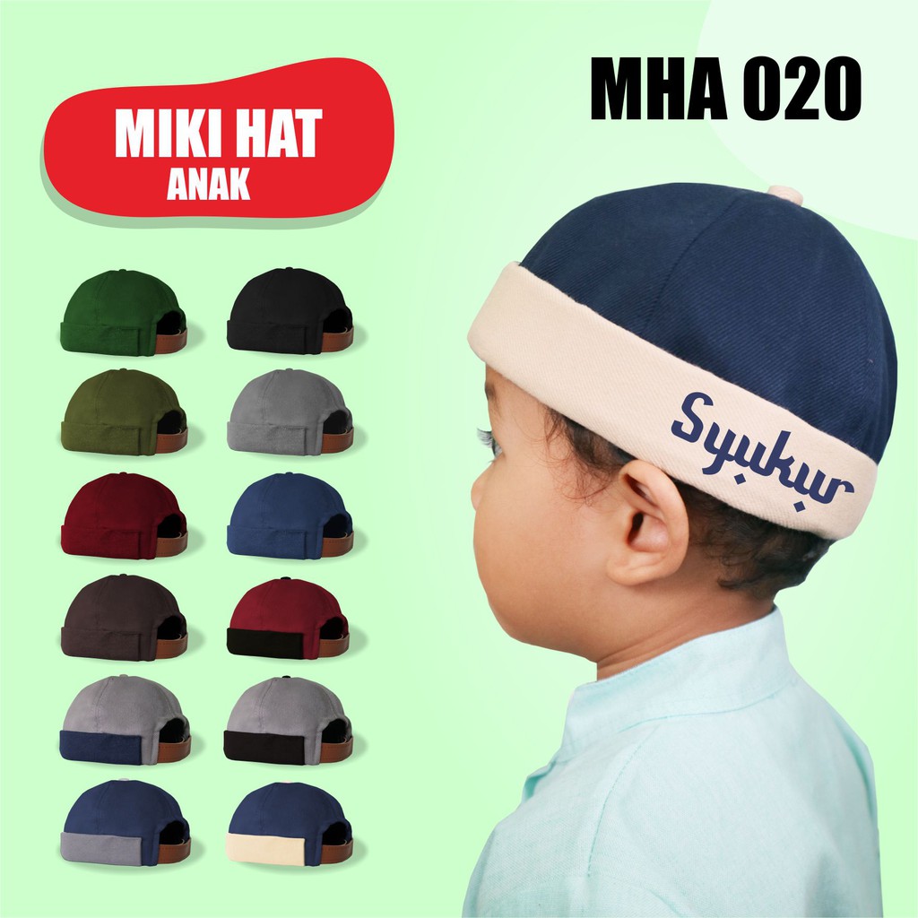 Miki Hat Caps For Children Calligraphy Grateful Miki Hat Caps Premium ...