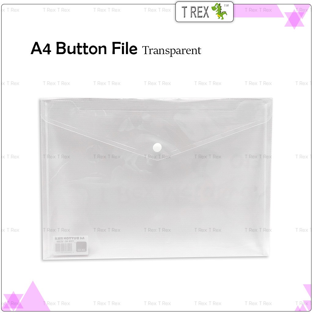 Akar A4 Button File / Clear Paper File Folder / Pocket File / Button ...
