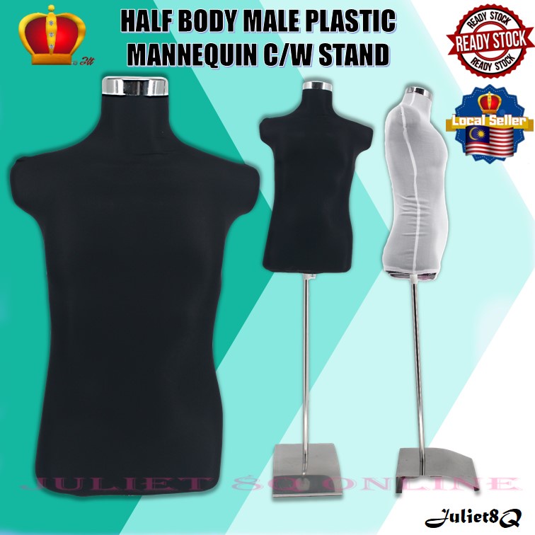Male Body Plastic Mannequin With Chrome Steel Stand Patung Berdiri ...