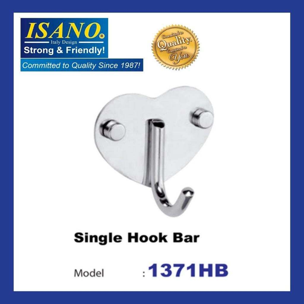ISANO 1371HB STAINLESS STEEL SINGLE HOOK BAR WALL MOUNT HANGER TOWEL ...