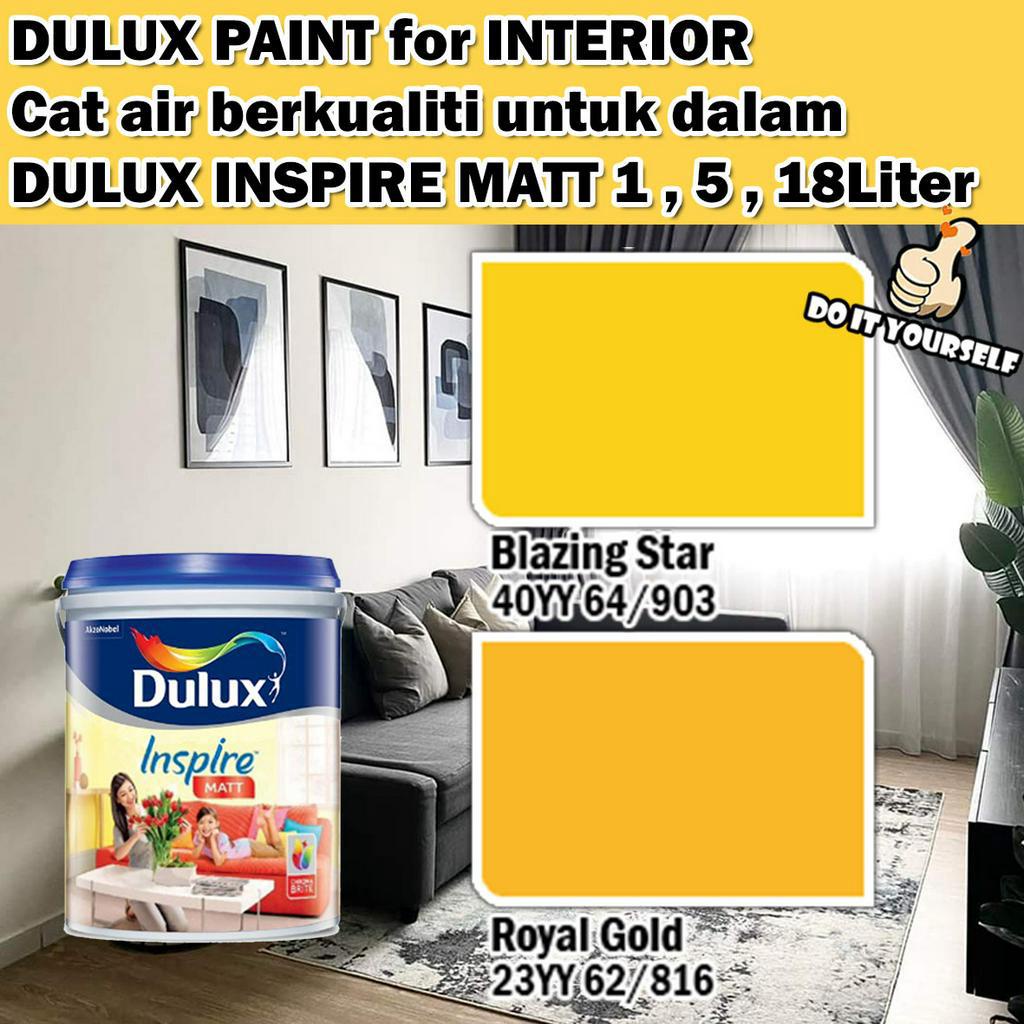 ICI DULUX INSPIRE INTERIOR MATT 18 Liter Blazing Star / Royal Gold ...