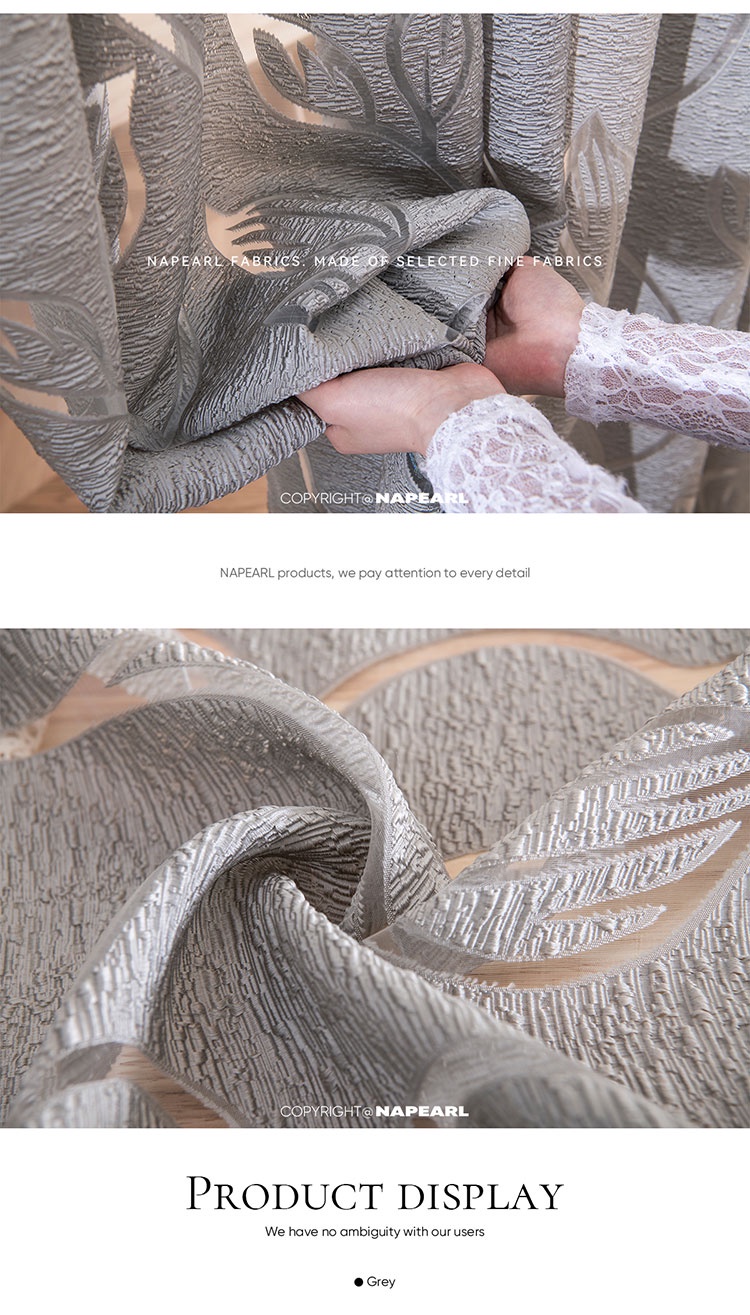 Napearl 1 PC Tulle【Hook Type】Jacquard Fabrics Bedroom Living room ...