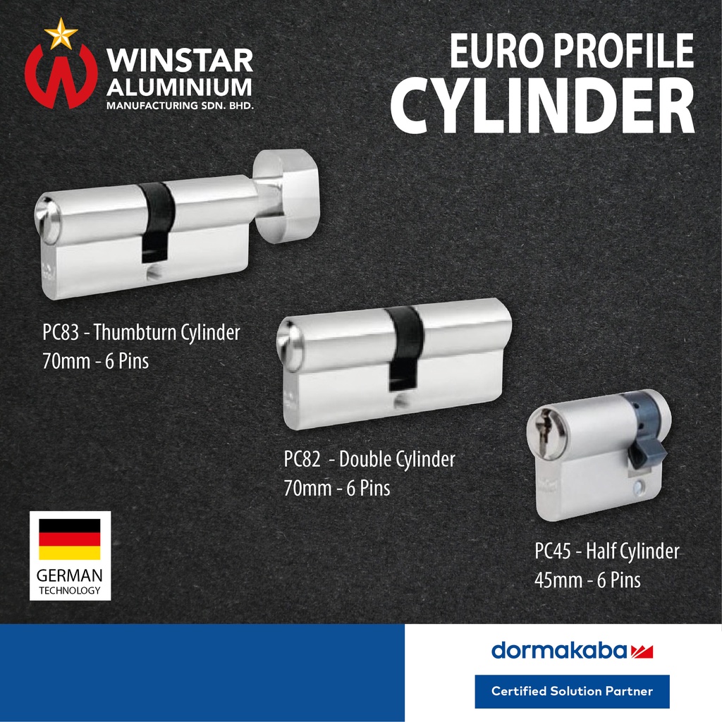 Dormakaba Euro Profile Cylinder PC83/PC82/PC45 | Shopee Malaysia
