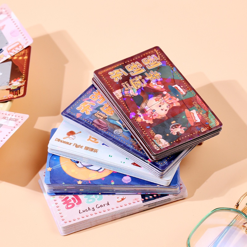 20 Sheets Creative DIY Scratch-off Cards Handmade Lucky Card | Shopee ...