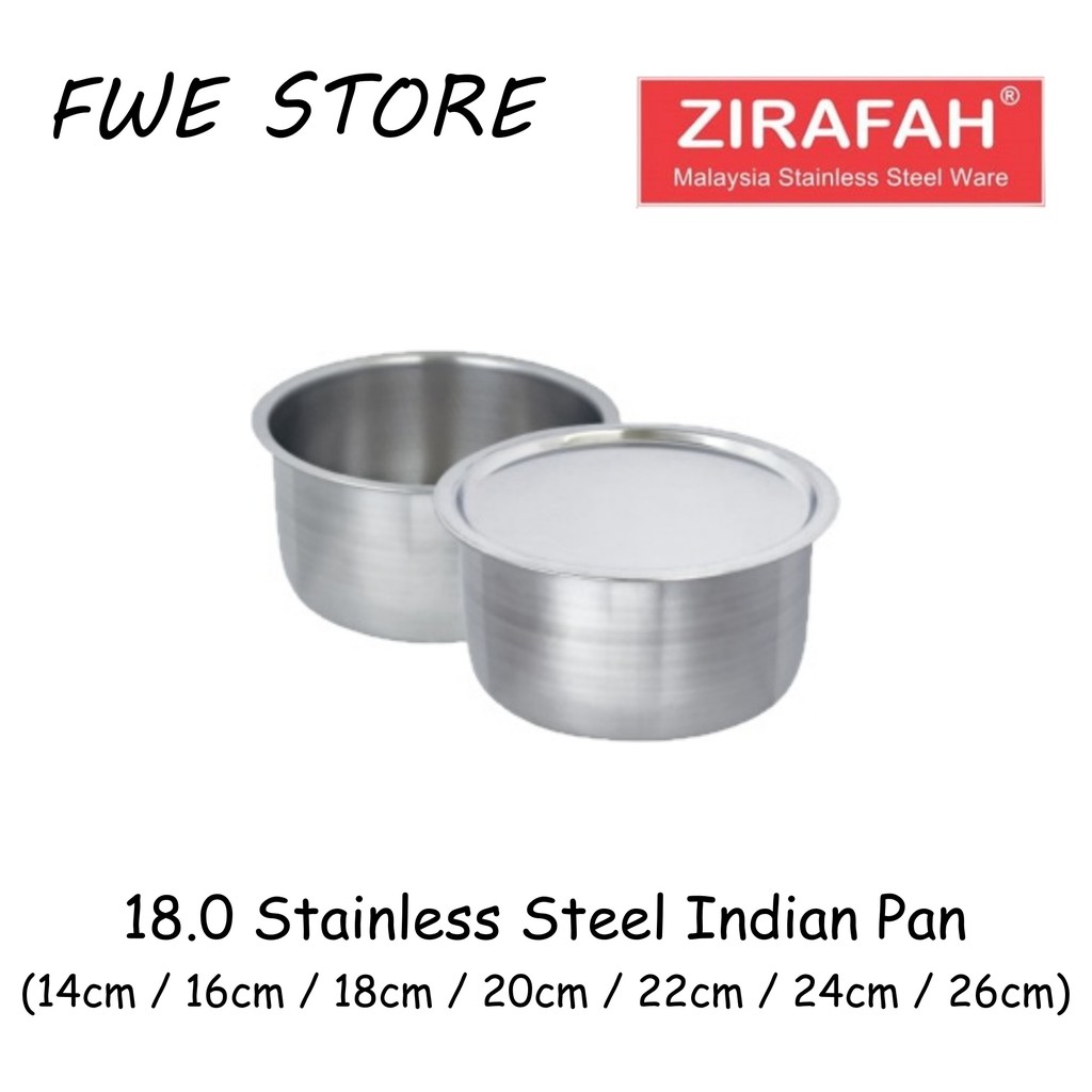 Zirafah Stainless Steel Indian Pan / Curry Pan / Soup Pan (14cm - 34cm ...