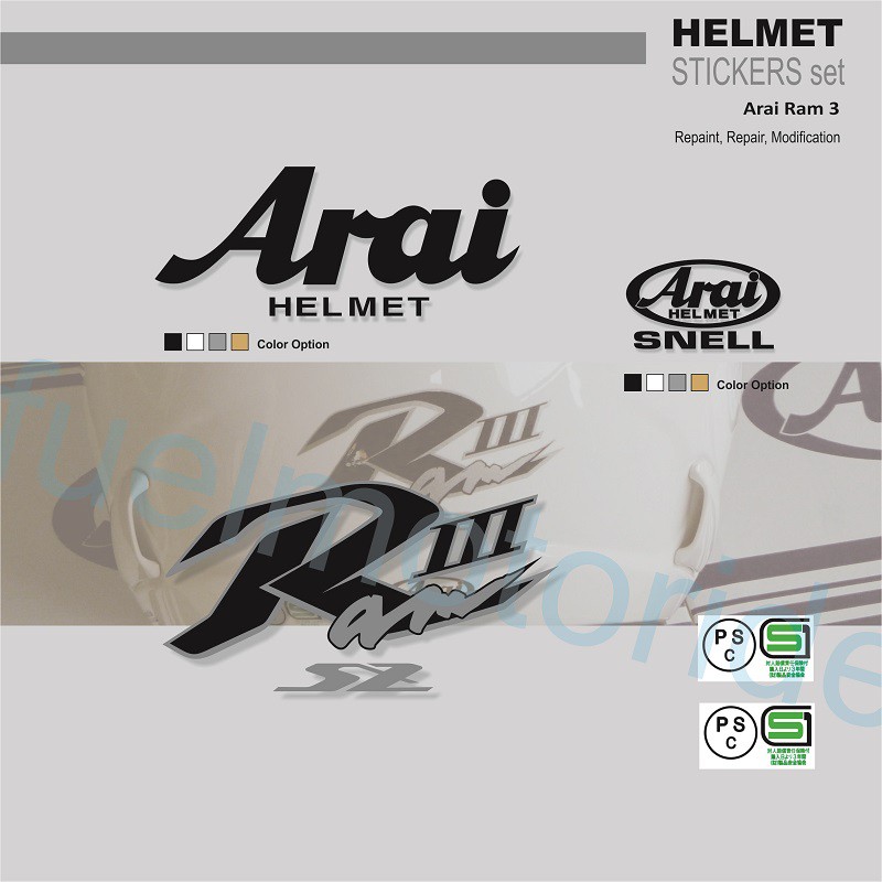 Ram 3 Helmet Body Sticker Set for repaint modifying motorbike helmets ...