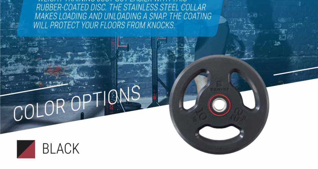 Decathlon Bodybuilding Gym Weight Disc (10 Kgs Rubber Coating) - Domyos ...
