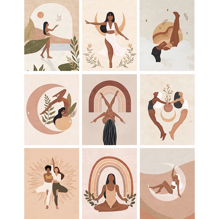 DROFE Yoga Series Paint By Numbers Decorative With Frame With Color ...