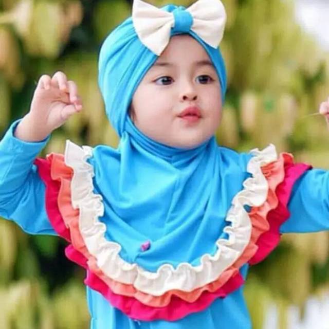 2-1 Turban And Hijab/Children's Hijab With rempel Ribbon Turban ...