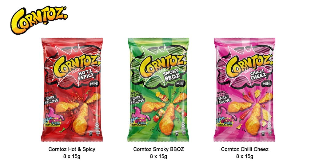Corntoz Mini Family Pack 8x15g Party Snack Mamee Jajan Oldtime ...