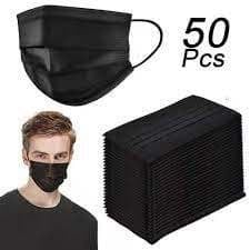[READY STOCK] 50pcs Full Black colour 3ply Face Mask 4ply Medical ...