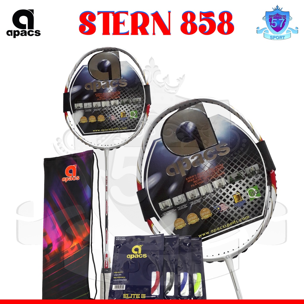 Original Apacs Stern 858 Racket, Bonus Badminton Strings and Bag ...
