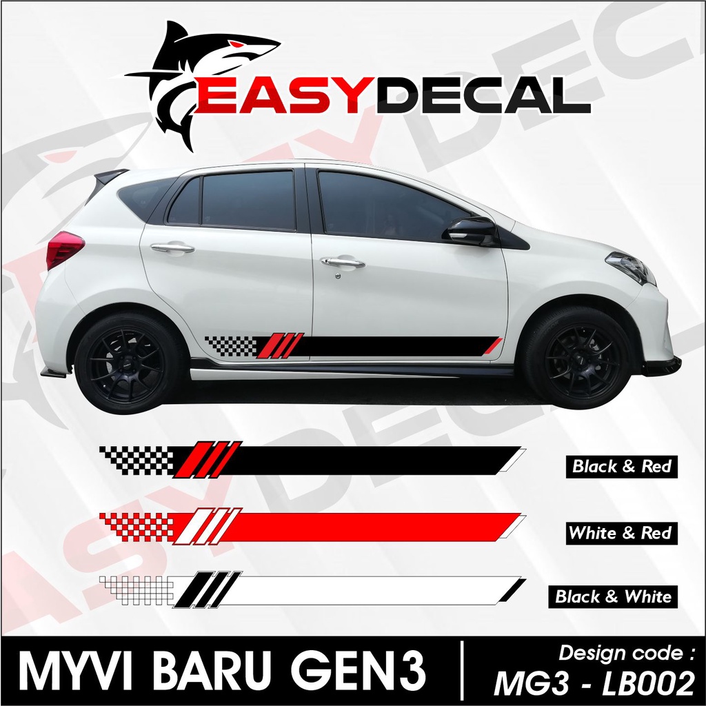 MYVI GEN3 body sticker / Racing Stripes / Body lining / Lower Bar ...