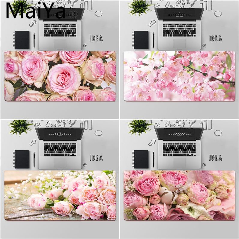 Top Quality Beautiful Pink Flowers laptop Gaming mouse pad Large Mouse ...