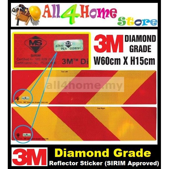 3M Diamond Grade Reflector Sticker (JPJ & SIRIM Approved) | Shopee Malaysia