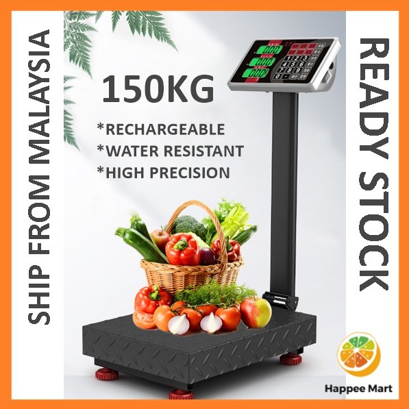 150kg DIGITAL ELECTRONIC Weight Platform Scale Rechargeable Penimbang ...