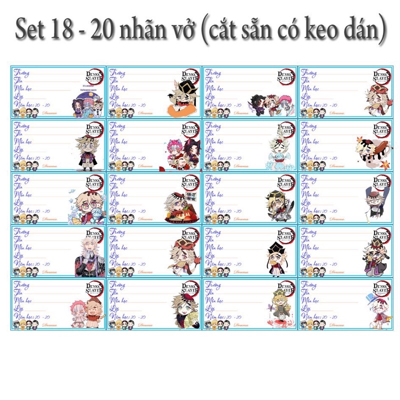 Conbo 20-180 different kimetsu no yaiba notebook labels / kimetsu no ...