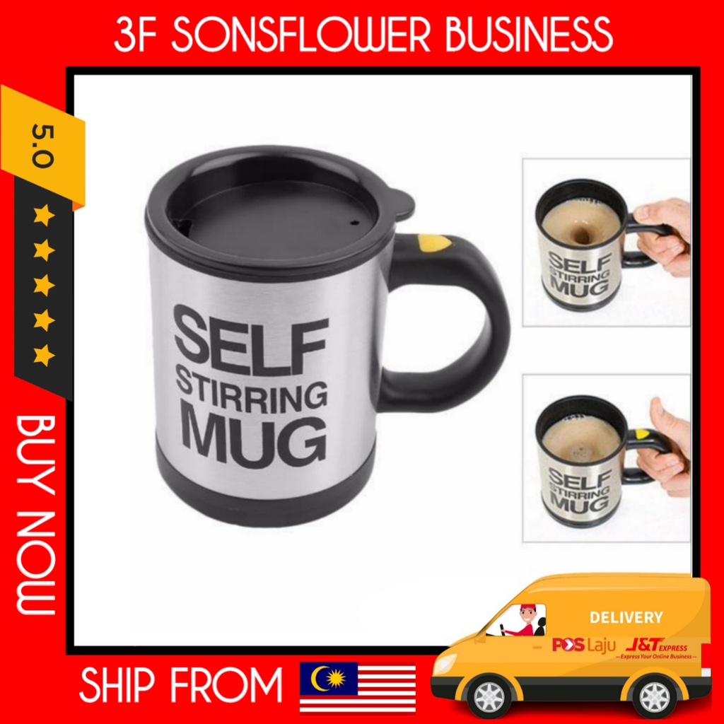 Auto Stirring Mug/ Self Stirring Mug For Home And Office/ Cawan Kacau ...