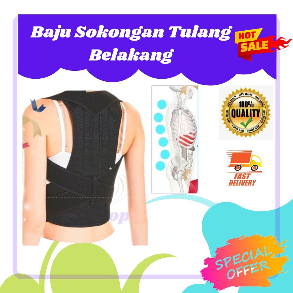 TB Shop Baju Sokongan Tulang Belakang Back Support Braces Waist Lumbar ...