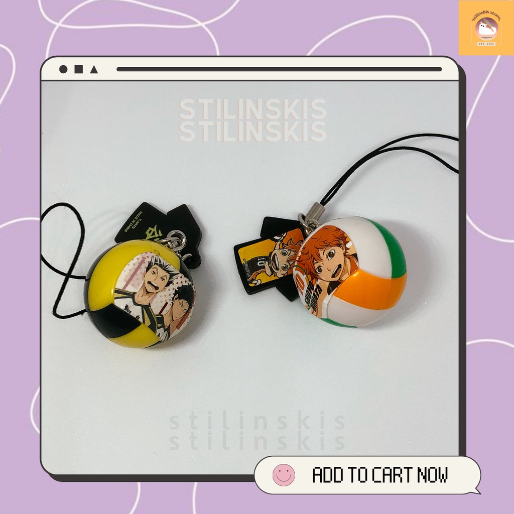 𝗥𝗘𝗔𝗗𝗬 𝗦𝗧𝗢𝗖𝗞 ☆ CUTE Haikyuu Ball Mascot Strap Keychain (Hinata Bokuto ...