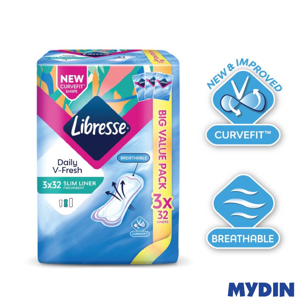 Libresse Slim Liners Unscented 3 x 32's | Shopee Malaysia