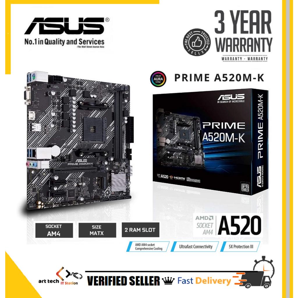 Fast Shipping > ASUS PRIME A520M-K Micro ATX Motherboard ( ASUS PRIME A520M K ) | Shopee Malaysia