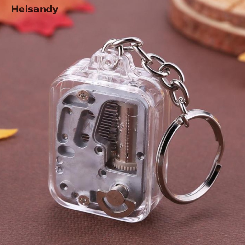[Hei] 1Pc Music Box DIY Mechanical Metal Music Boxes Clockwork Keychain ...