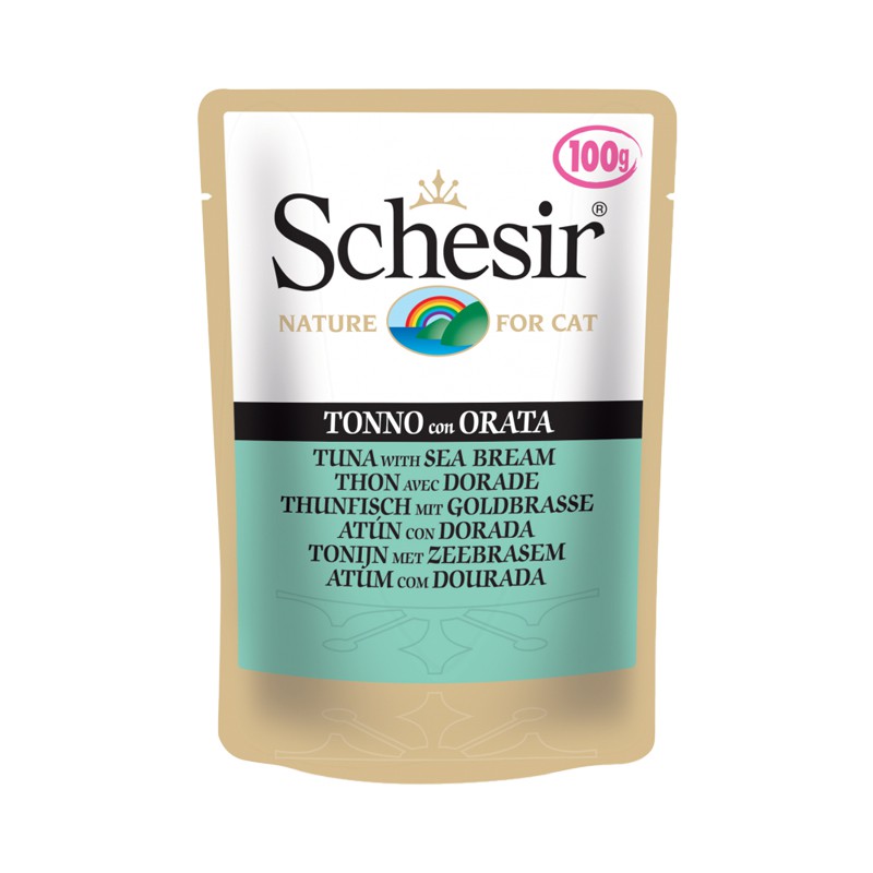 Schesir Cat Wet Food Tuna with Seabream 1 Tray (100g x 20 pcs) - CF-265 [Expiry Date: 04/2025 ...