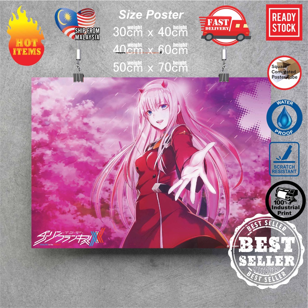 【READY STOCK】Darling In The Franxx Poster Zero two| HIRO Anime Poster ...
