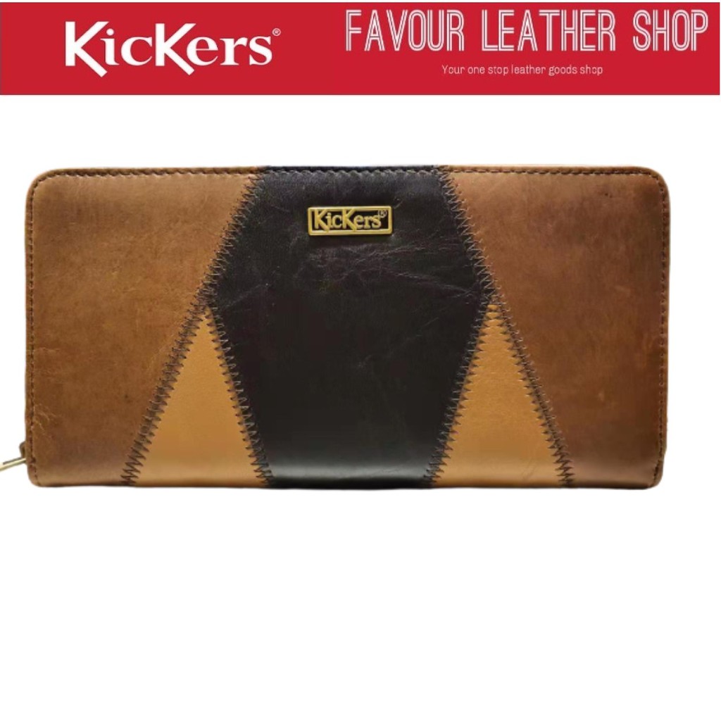 Kickers Genuine Leather Long Zipper Purse (KIC-0101) | Shopee Malaysia