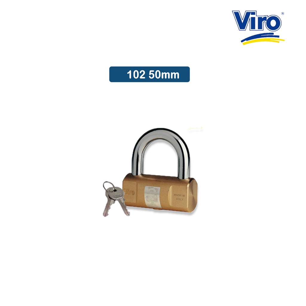 VIRO 102 50mm 103 60mm 104 70mm 105 80mm Brass Padlock Made in Italy ...