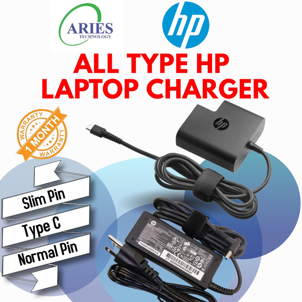 HP Laptop Charger Brand New For All HP Notebook (CQ40, Blue Pin, Yellow ...