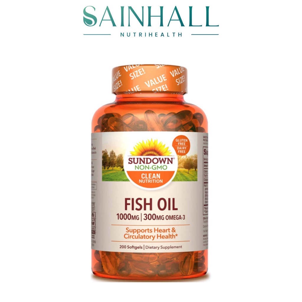 Sundown Naturals Fish Oil 1000mg 200 sgl caps | Shopee Malaysia