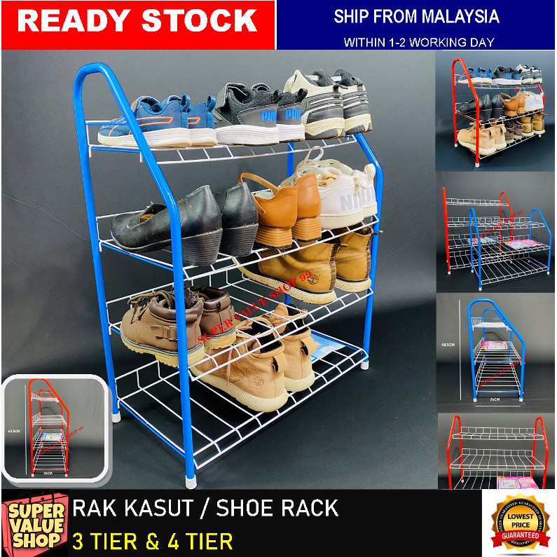 *READYSTOCK* 3 Tier 4 Tier Shoe Rack Rak Kasut Shoes Rack 3 Tingkat 4 ...