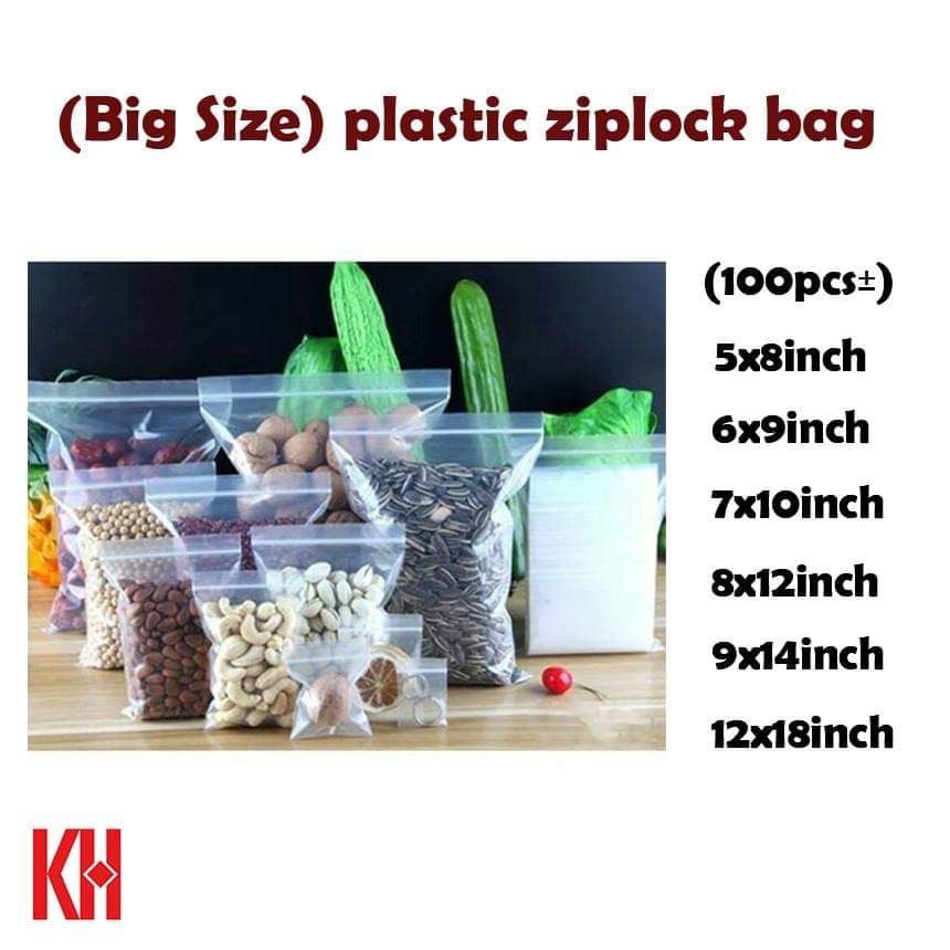 (100pcs±) 【Big Size】Thick Quality Zip Lock Bag Zipper Bag / PE Plastic ...