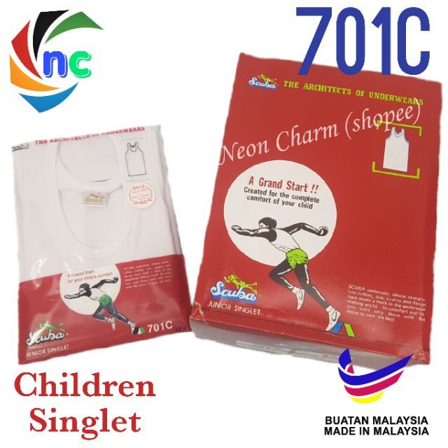 701C SCUBA CHILDREN SINGLET/singlet budak/小孩背心 (MORE ELASTIC) | Shopee ...