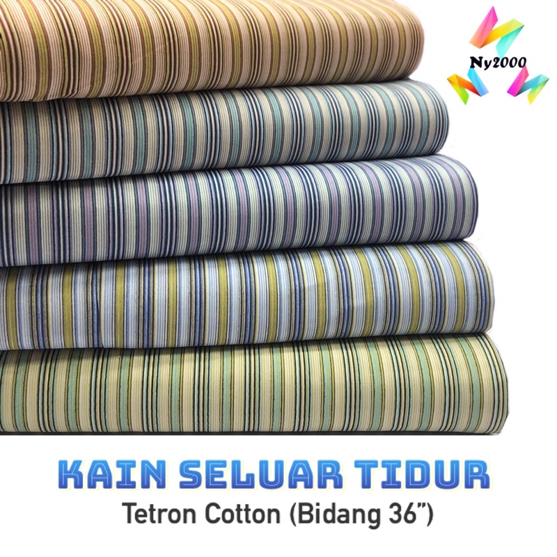 Kain Tetron Cotton Corak Jalur Belang Buat Seluar Tidur Lelaki (Bidang ...