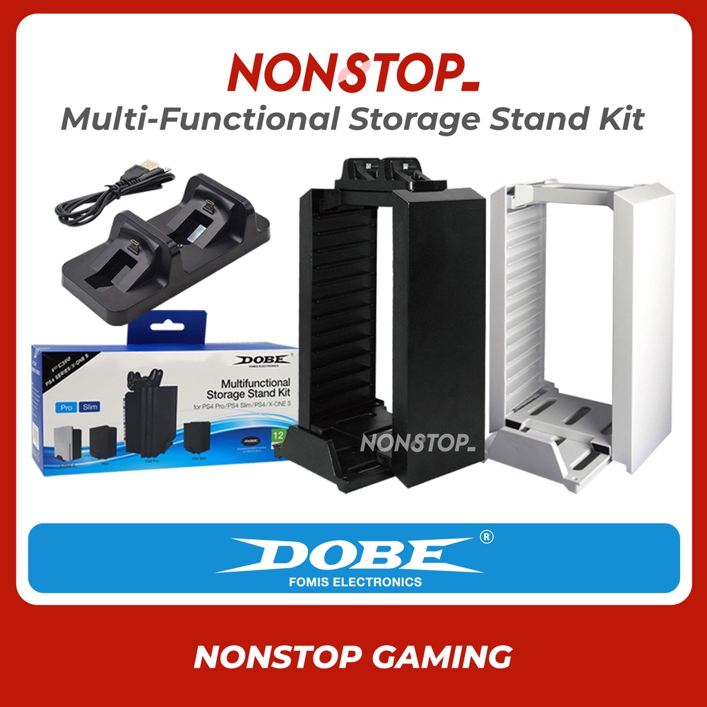 DOBE PS4 Slim/ Pro Multi Functional Storage Stand 12 Slot Dual Charging ...