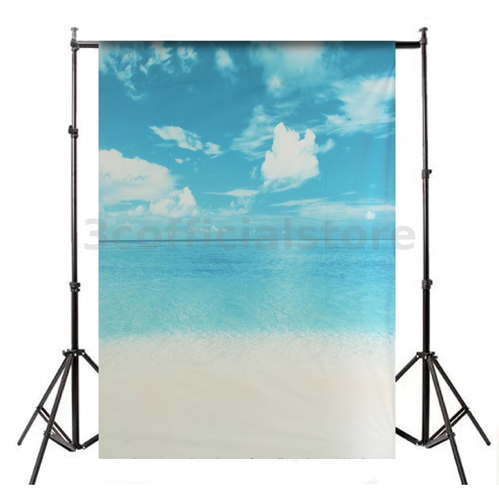new Durable 5x7ft Cotton Photography Backdrop Seaside Beach Background ...
