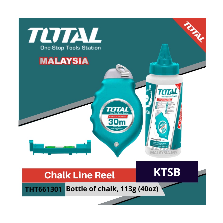 [ TOTAL ] THT661301 Chalk Line Reel | Shopee Malaysia