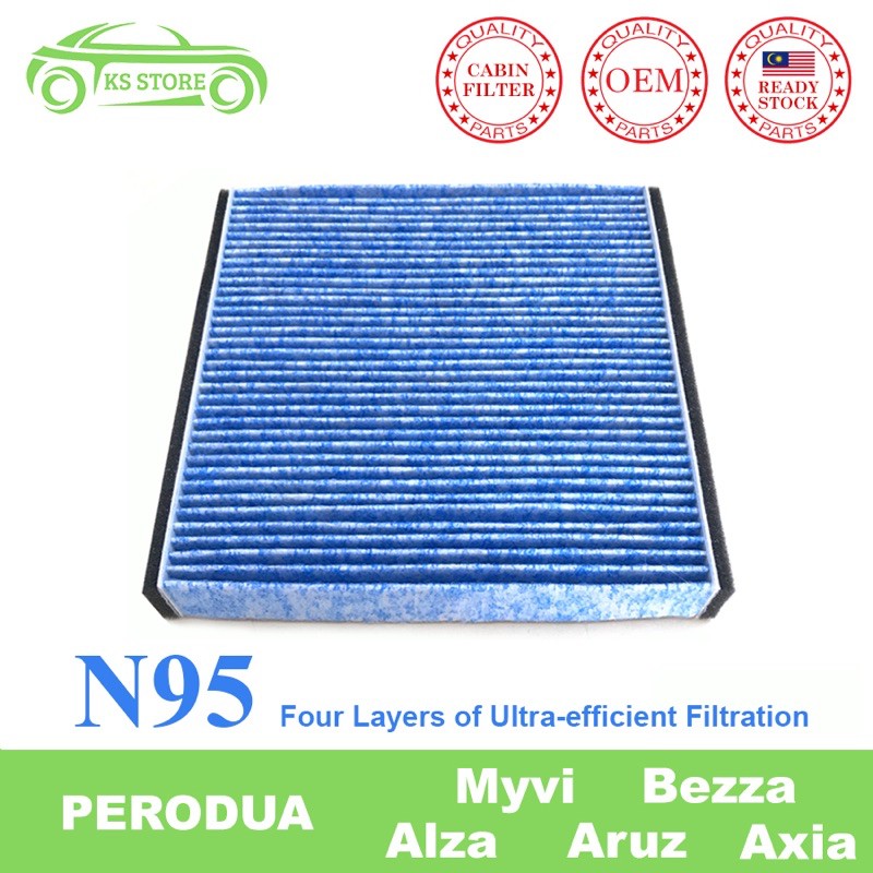 N95 PM2.5 Cabin Air Filter Perodua Myvi 2011 2020 Alza Axia Bezza ...
