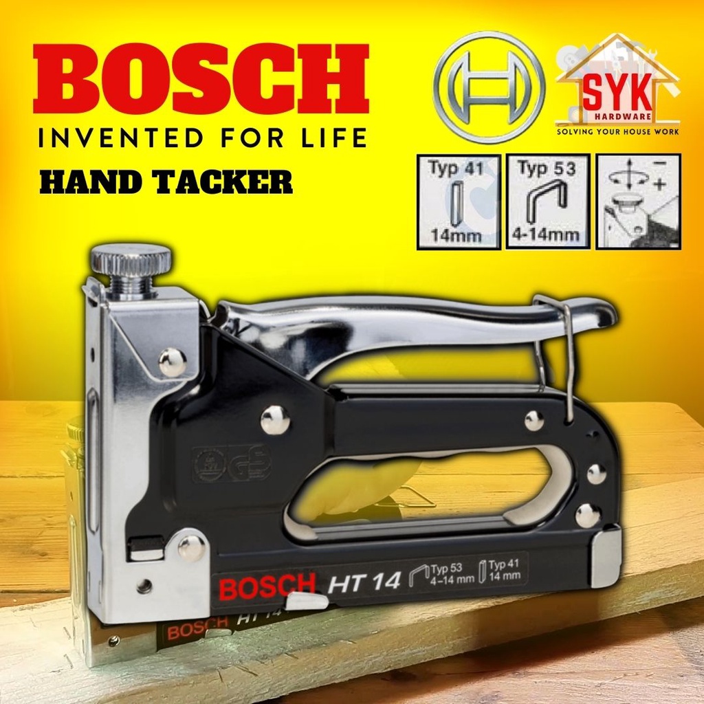 SYK Bosch Hand Tacker Hand Stepler HT14 (4-14mm) Stapler Gun Nail ...
